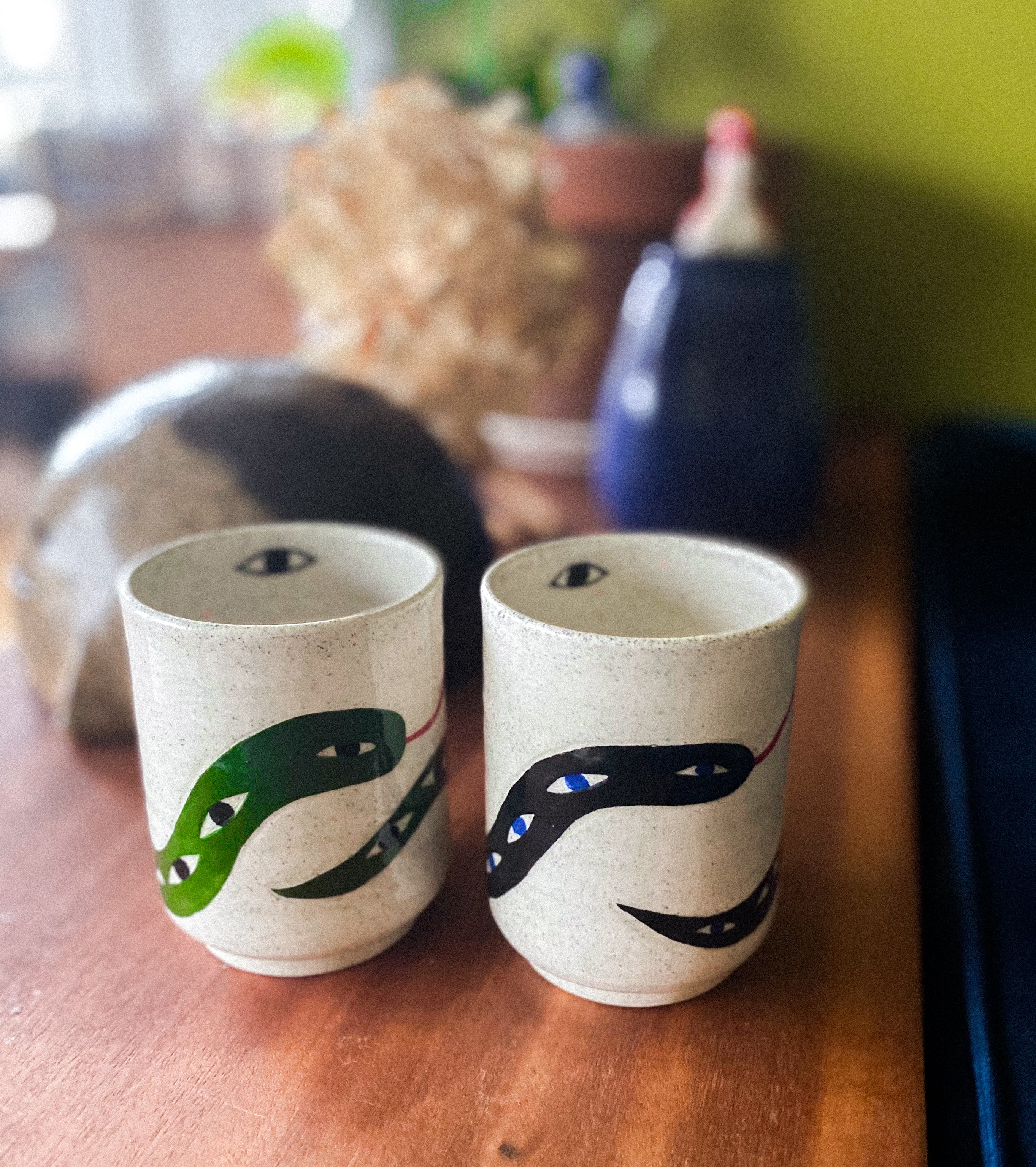 Snake love eyes - speckled clay cup – Studio Soph'